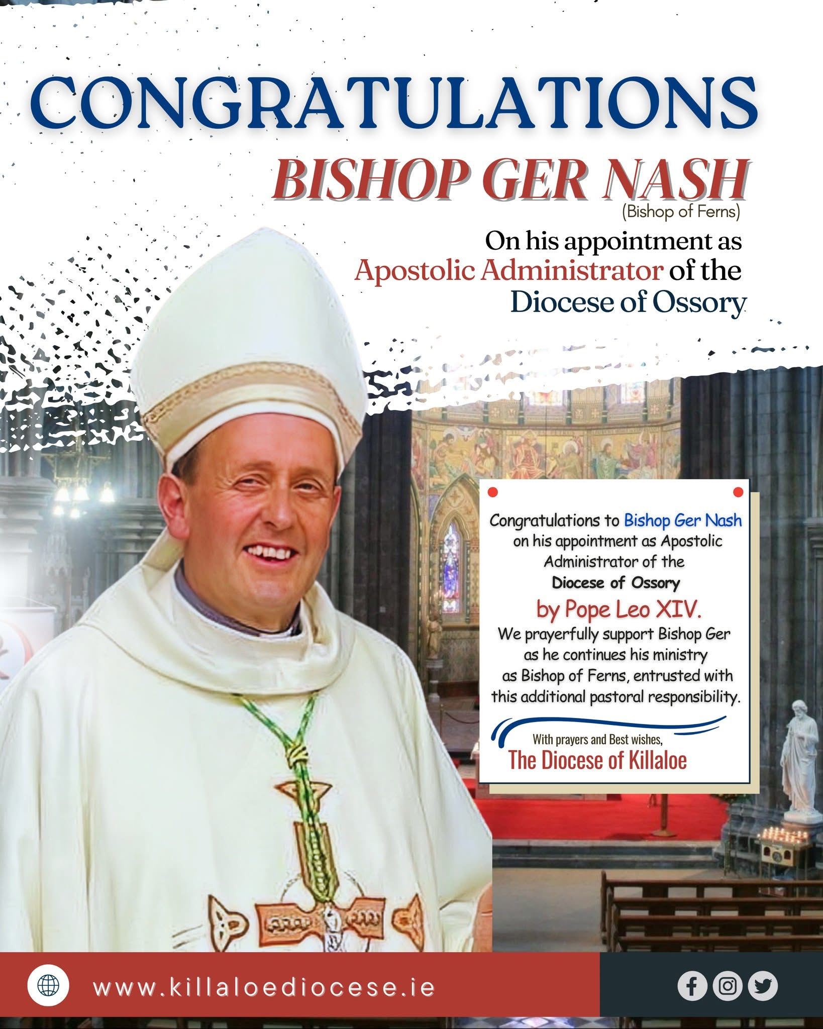 Bishop Ger receives a new Appointment - Killaloe Diocese